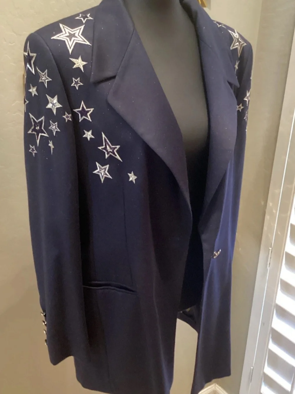 Escada | Jackets & Coats | Escada Navy Blazer With Star Embroidery ...